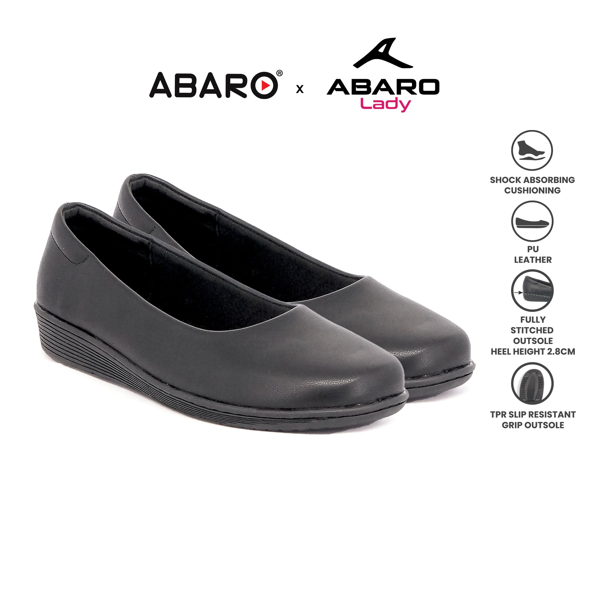 ABARO Lady Comfy FMA627S11 Faux Leather Women Formal Shoes/Kasut Kulit ...